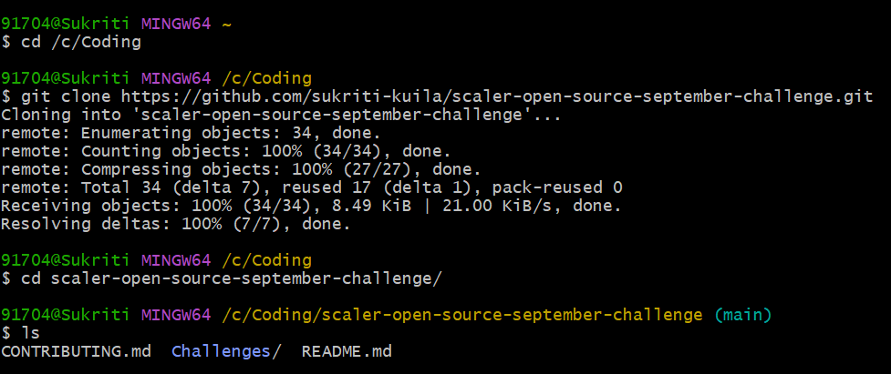 Challenge #1 - #29 : Sukriti Kuila · Issue #164 · scaleracademy/scaler-open-source-september ...