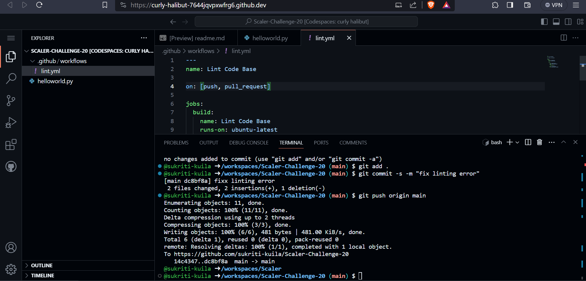 Challenge #1 - #29 : Sukriti Kuila · Issue #164 · scaleracademy/scaler-open-source-september ...