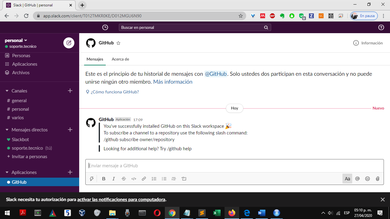 Bug Github Is Not A Valid Command With Github Integration Installed In Old Version Of Slack