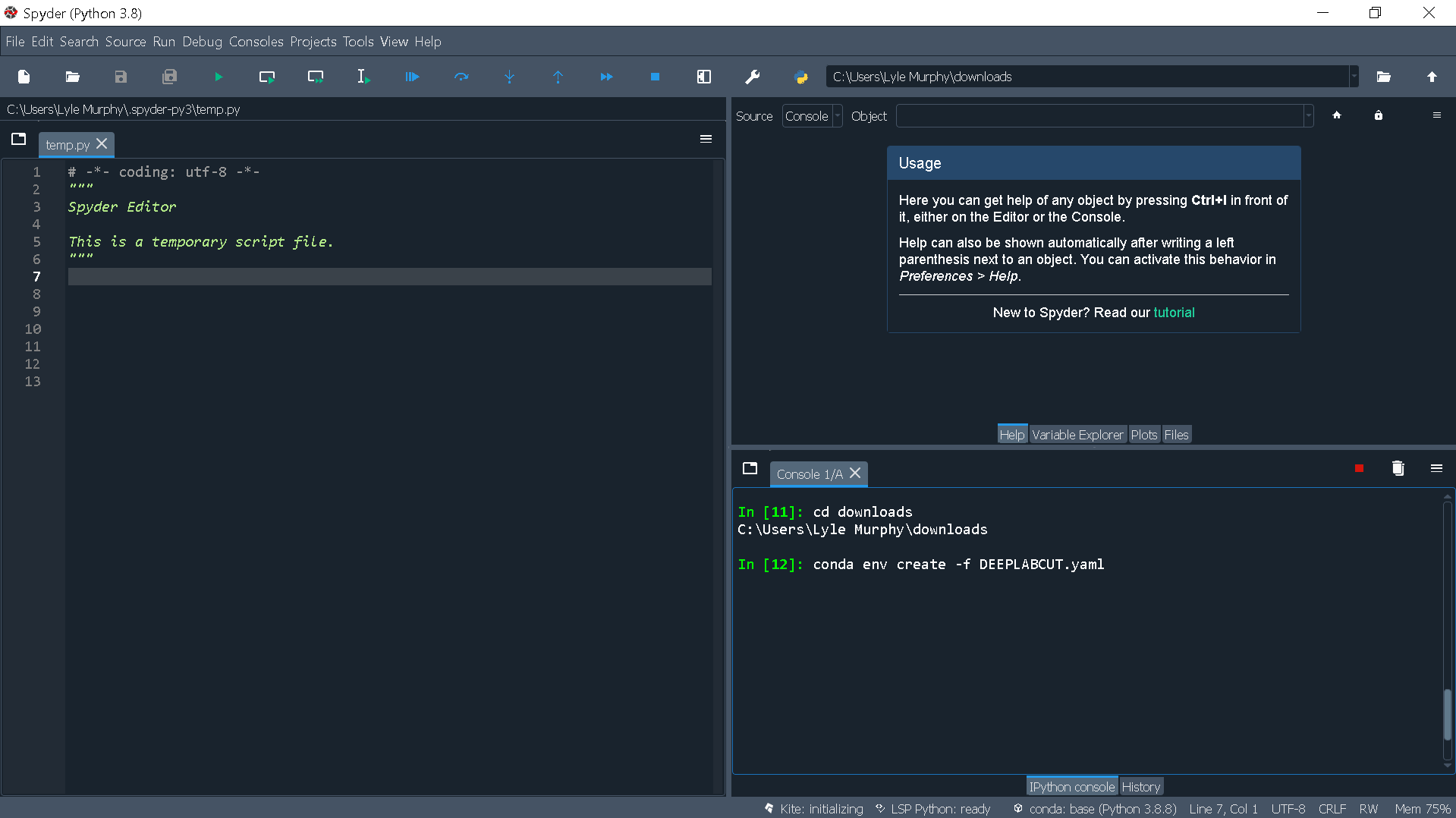 Spyder is running script but no action is happening · Issue #1388 ...