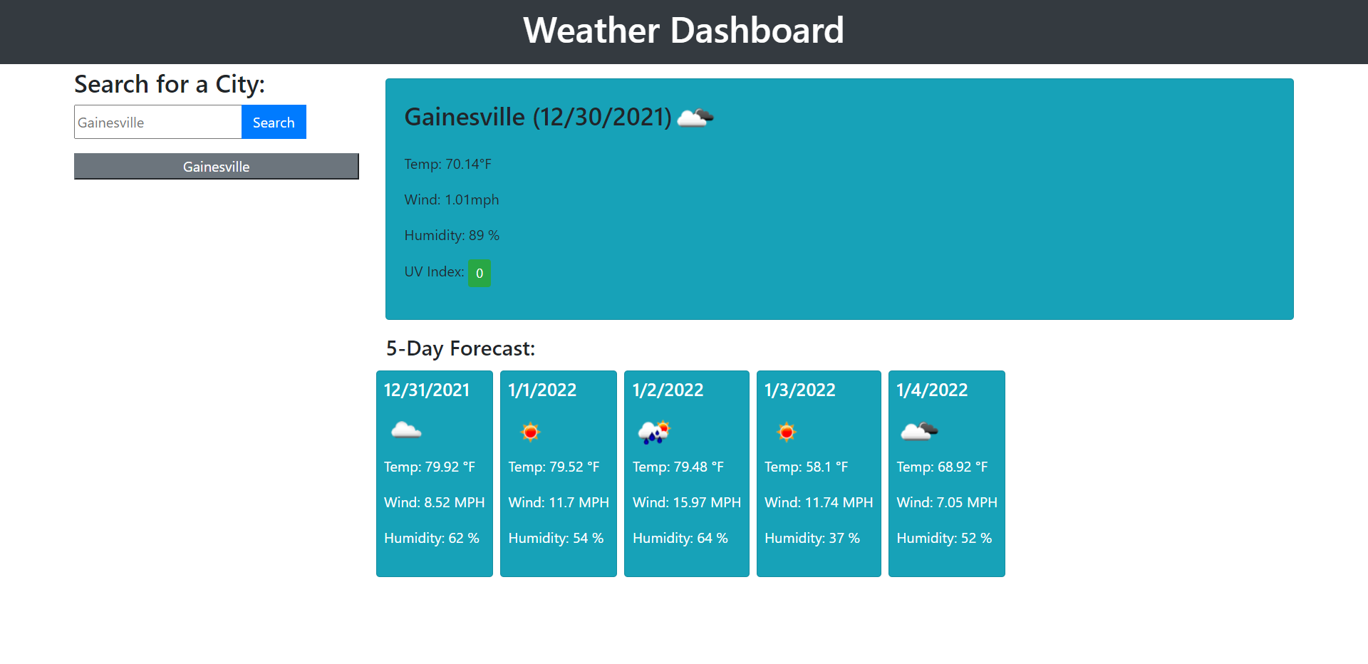 GitHub - z0mbiebrad/Weather-Dashboard