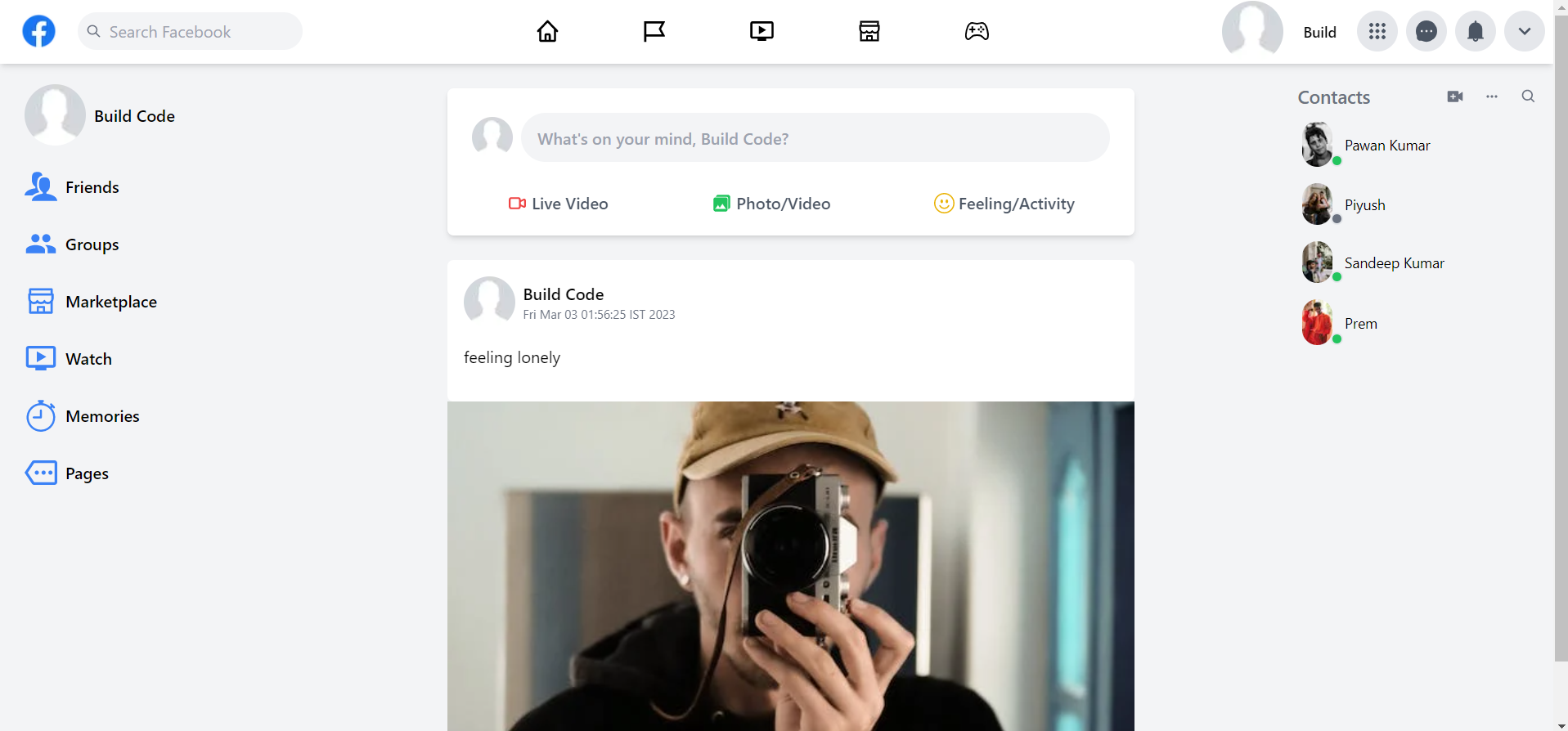 GitHub - pawanpk87/facebook-clone: Facebook clone app using Next.js and Spring boot