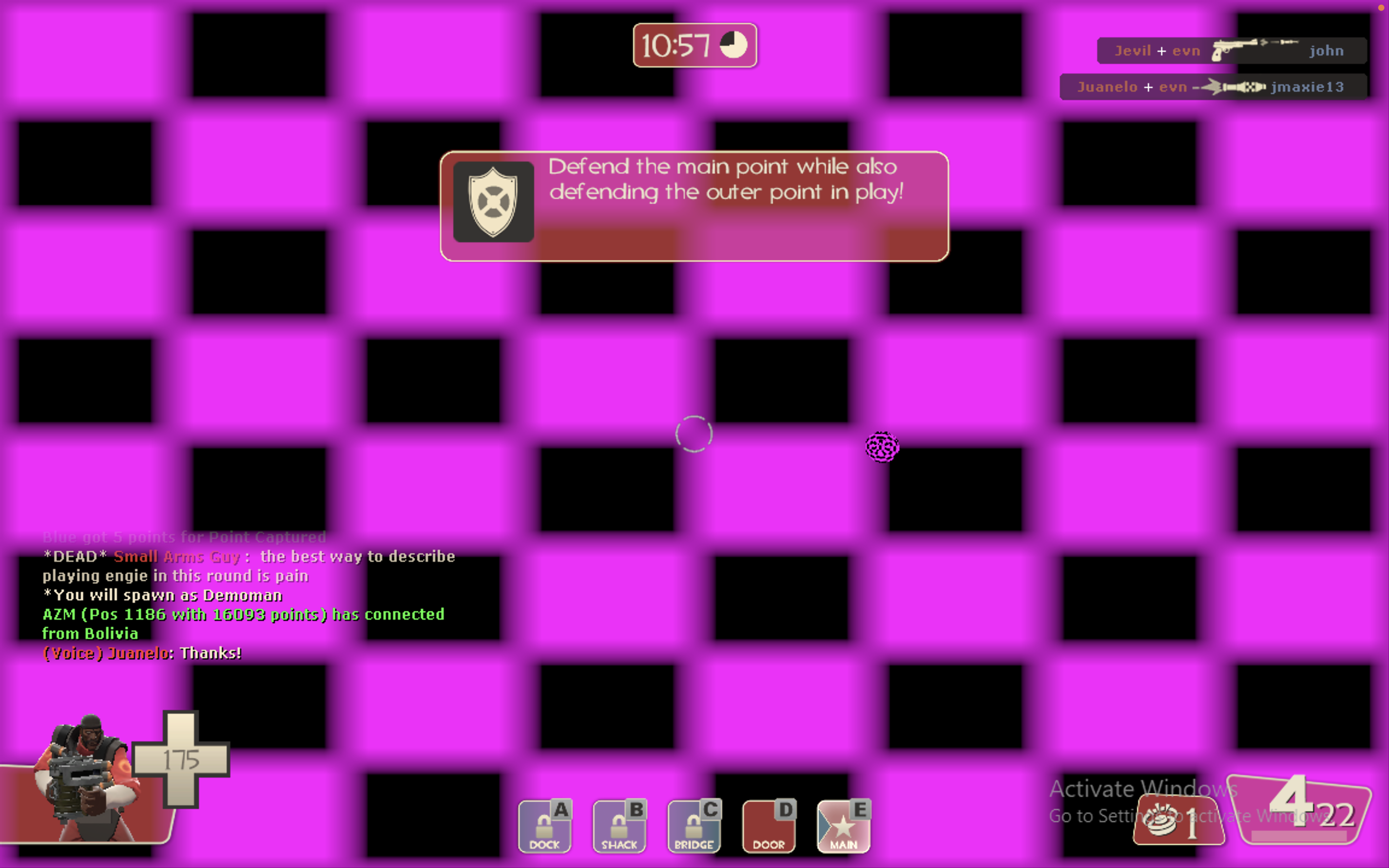 Bleeding, being tranquilized, or shooting mines will turn everything into a missing texture ...