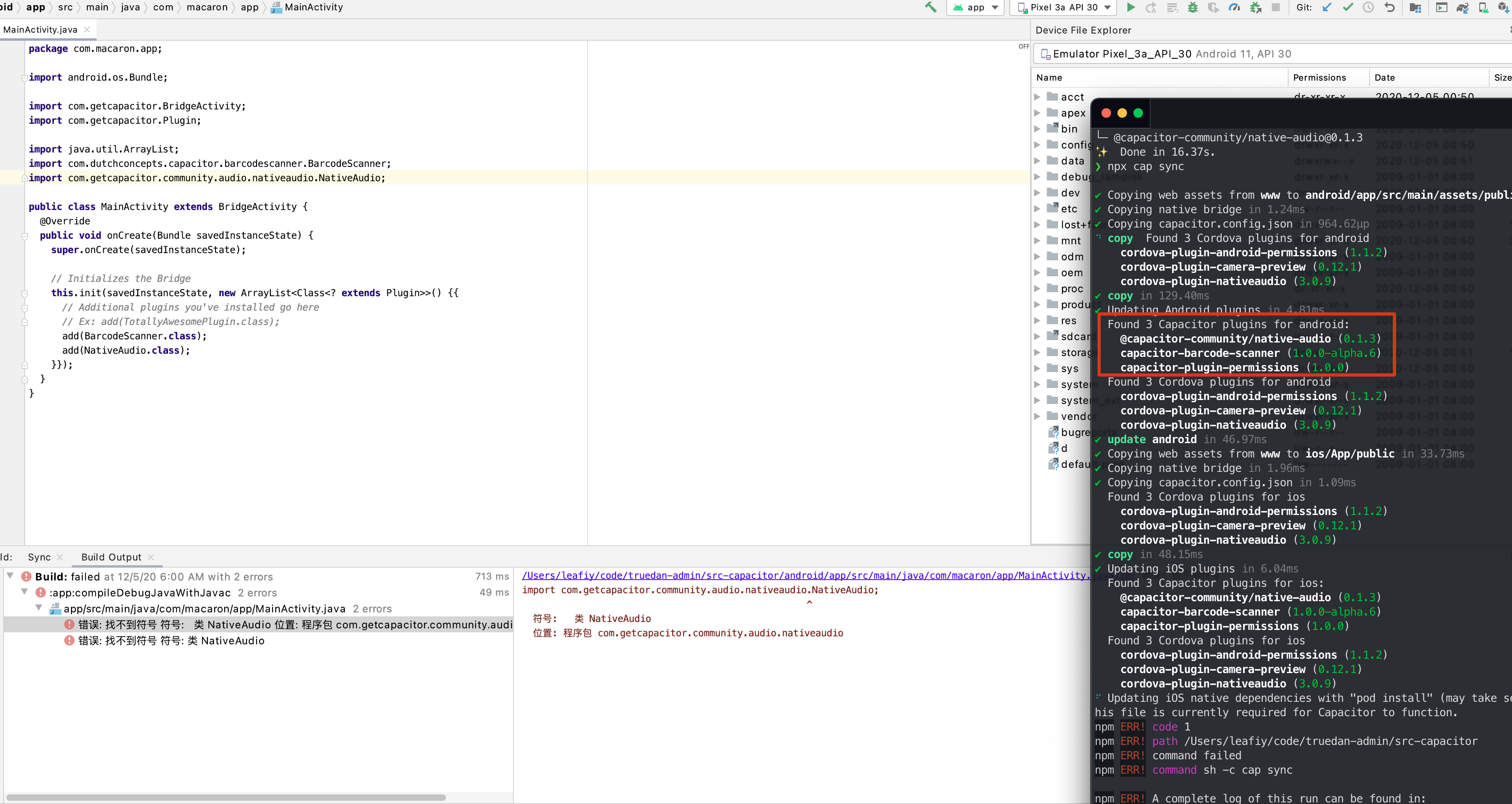 Cannot find com.getcapacitor.community.audio.nativeaudio.NativeAudio; · Issue #17 · capacitor ...