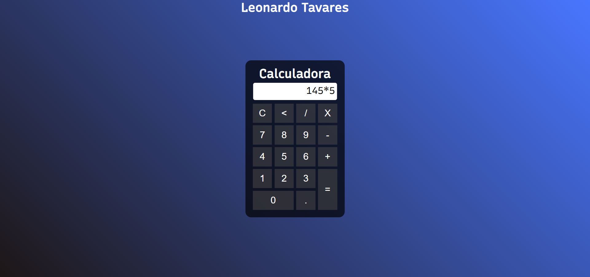 GitHub - leonardoTavaresM/calculadora: Calculadora Simples - html/css/JavaScript