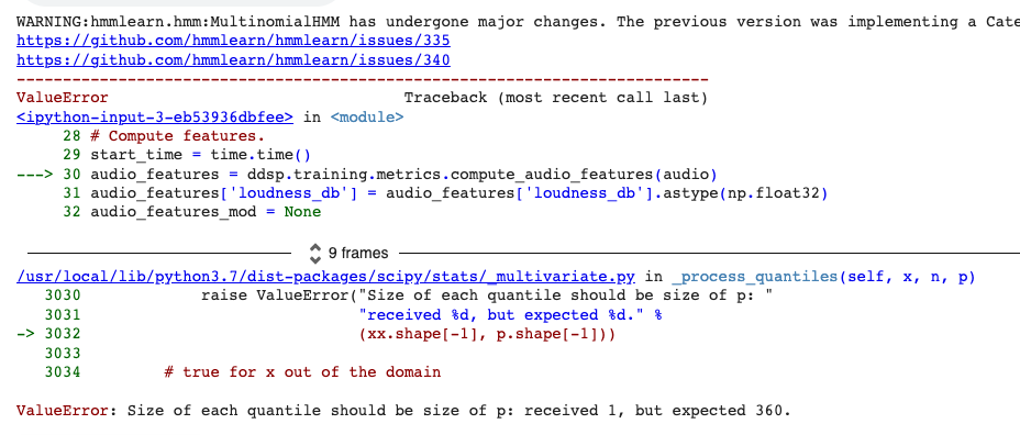 ValueError: Size of each quantile / not able to compute features in timbre_transfer · Issue #471 ...