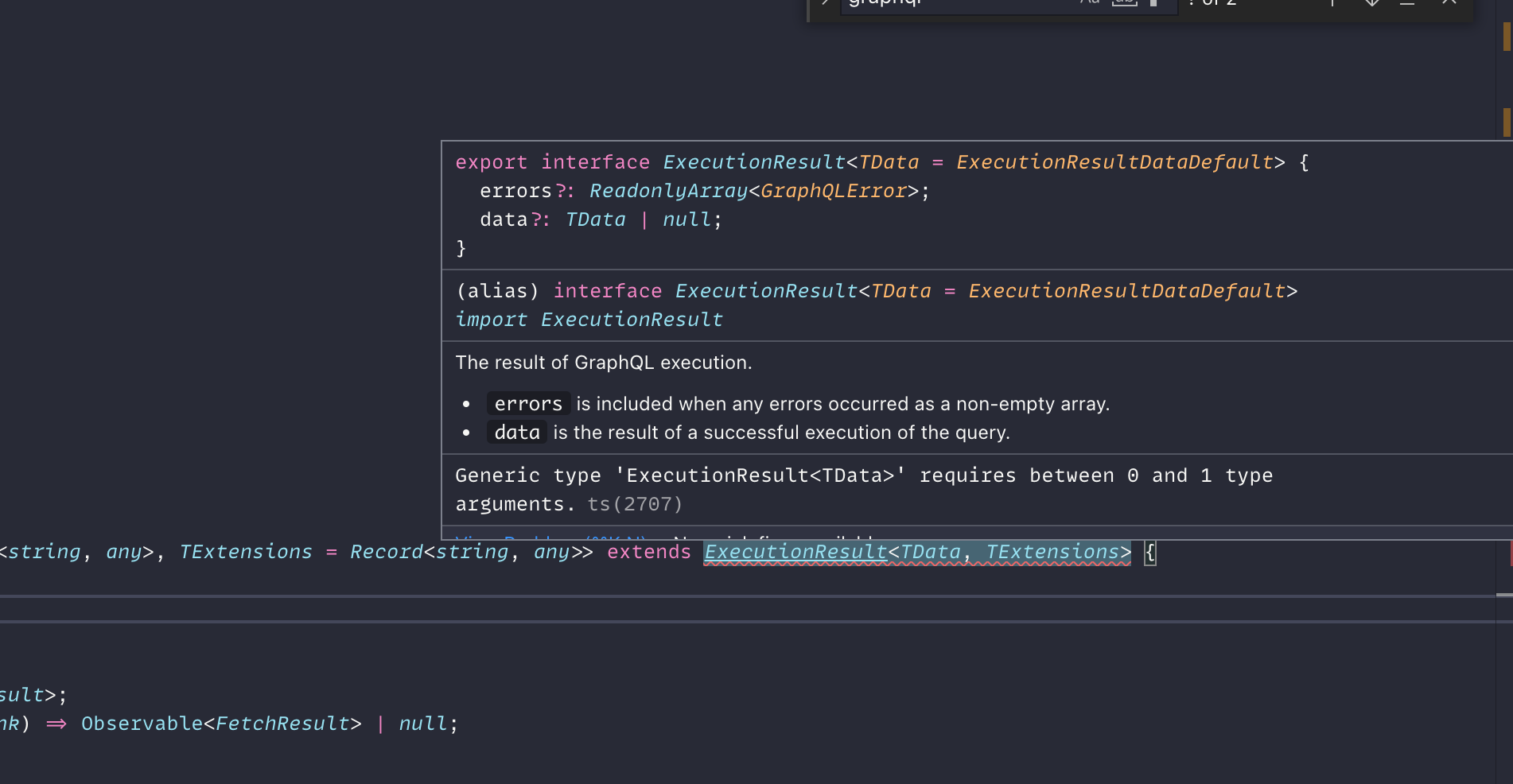 Typescript Build Error Generic Type ExecutionResult Requires 