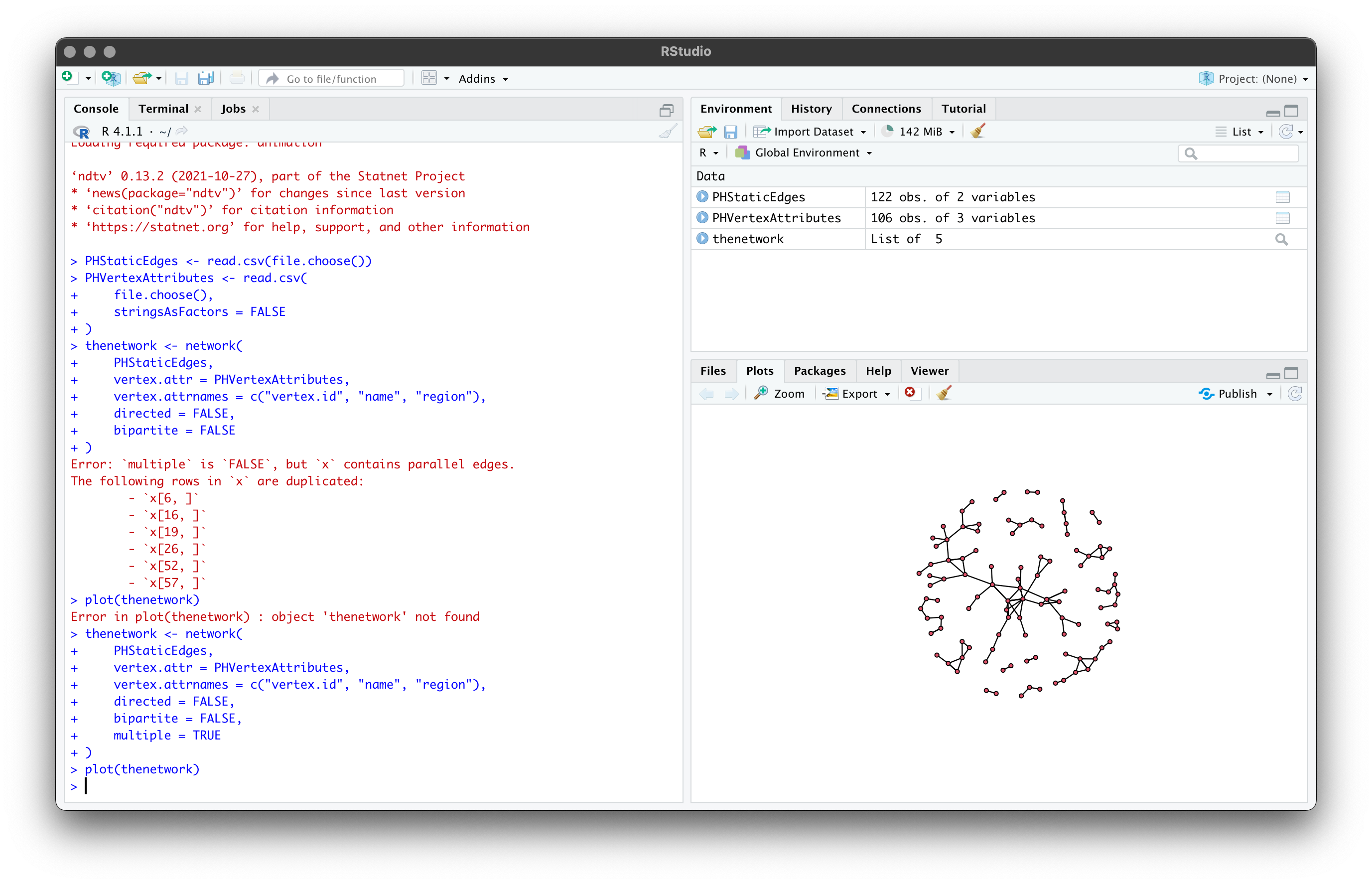 Error Message In Temporal Network Analysis With R On R V 4 X · Issue 2502