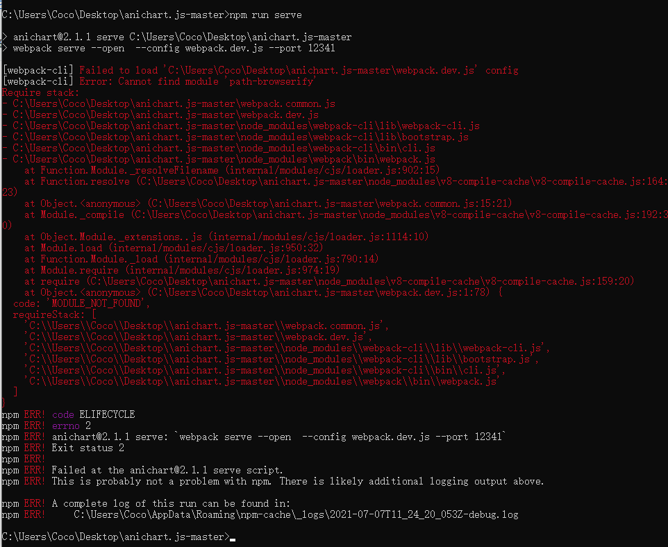 run serve时出现错误 · Issue #81 · Jannchie/anichart.js · GitHub