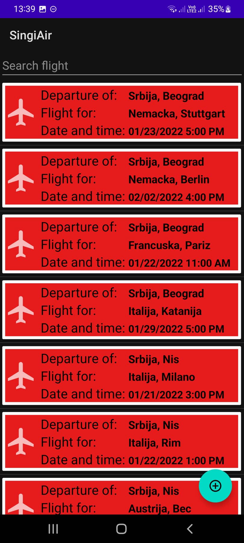 GitHub - brankomilovanovic/Airline-ticket-reservation: Android application for booking airline ...