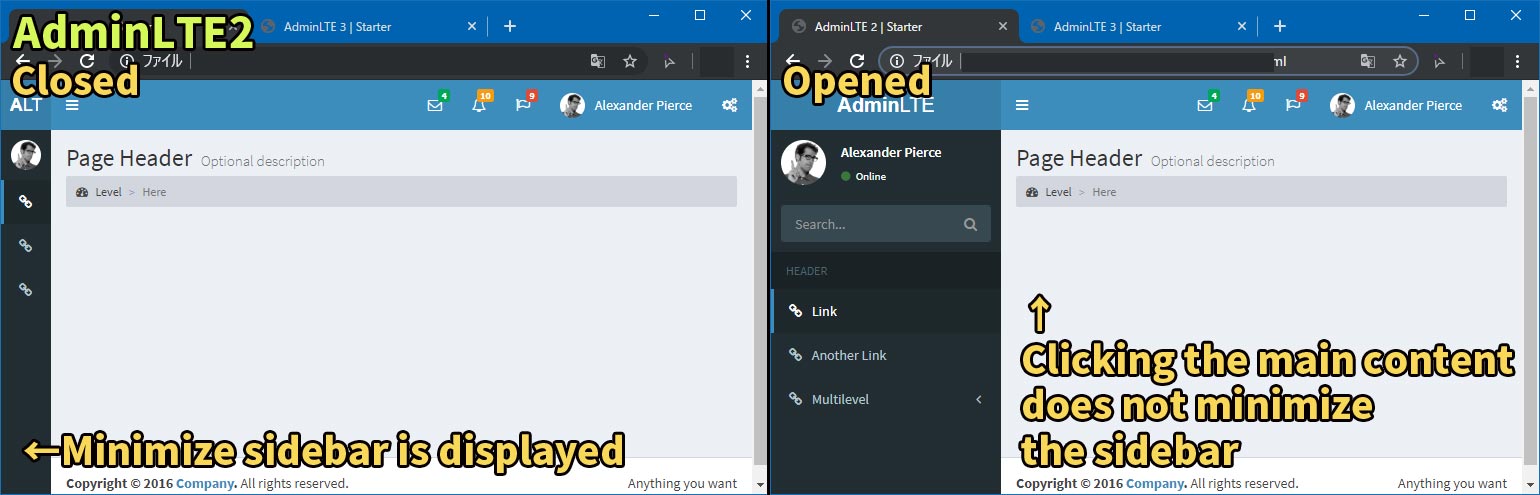 About sidebar display when 'medium' width · Issue #2344 · ColorlibHQ/AdminLTE · GitHub