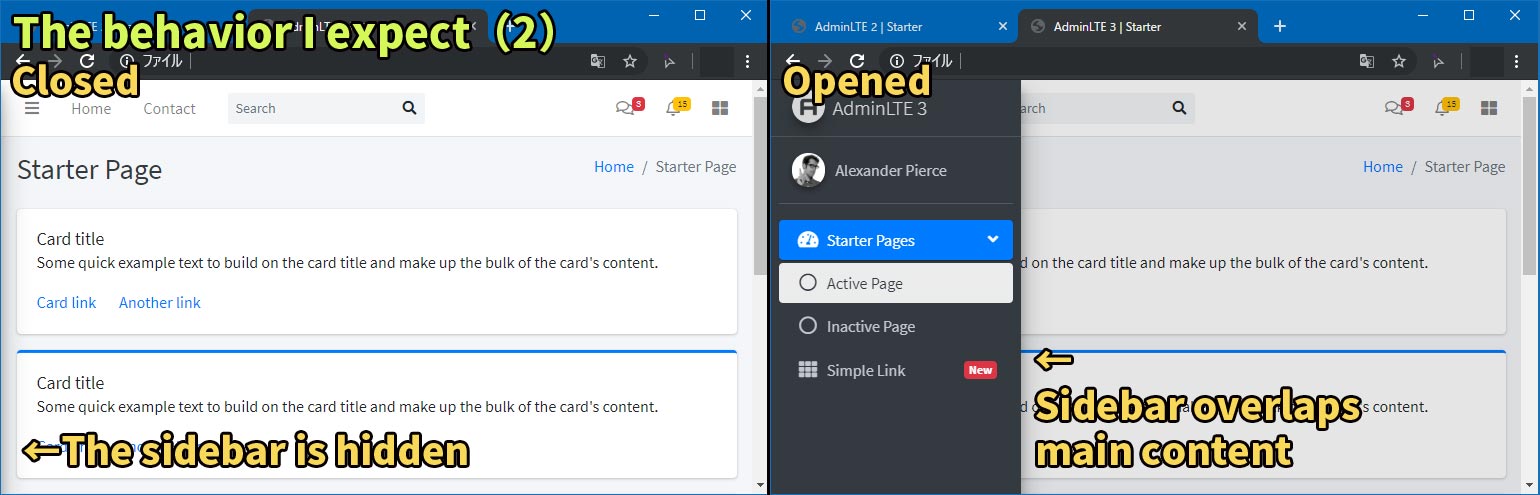 About sidebar display when 'medium' width · Issue #2344 · ColorlibHQ/AdminLTE · GitHub