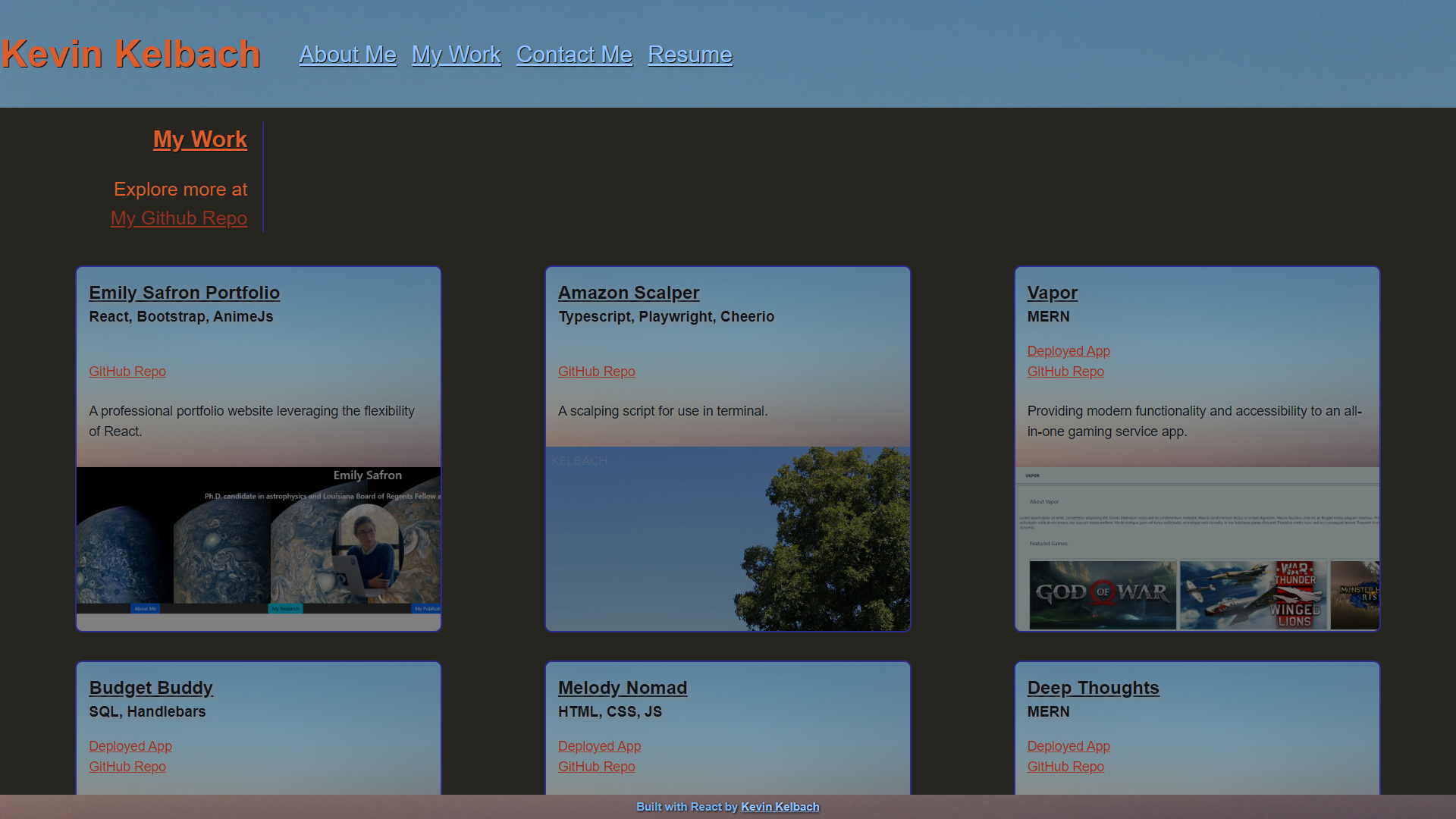 GitHub - Kelbach/react-portfolio: My portfolio, built with React