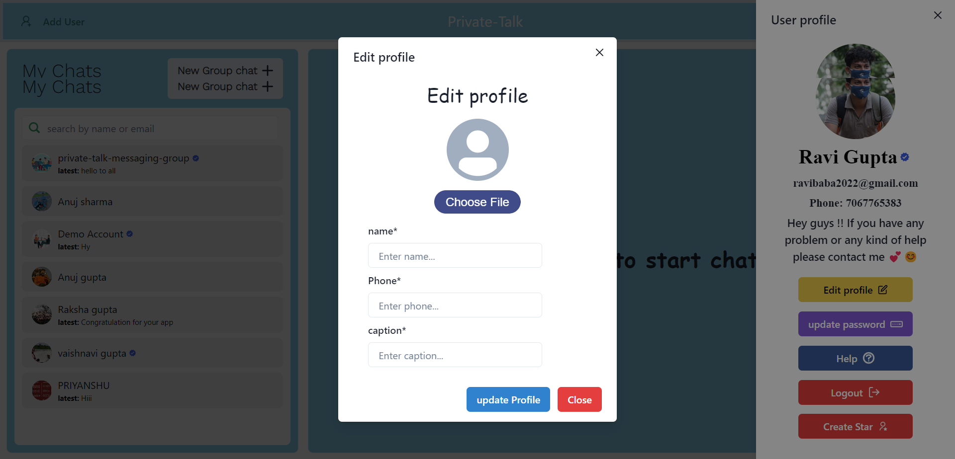 GitHub - ravig20/MERN-Private-Talk-Messaging: This is a the most advanced project using concept ...