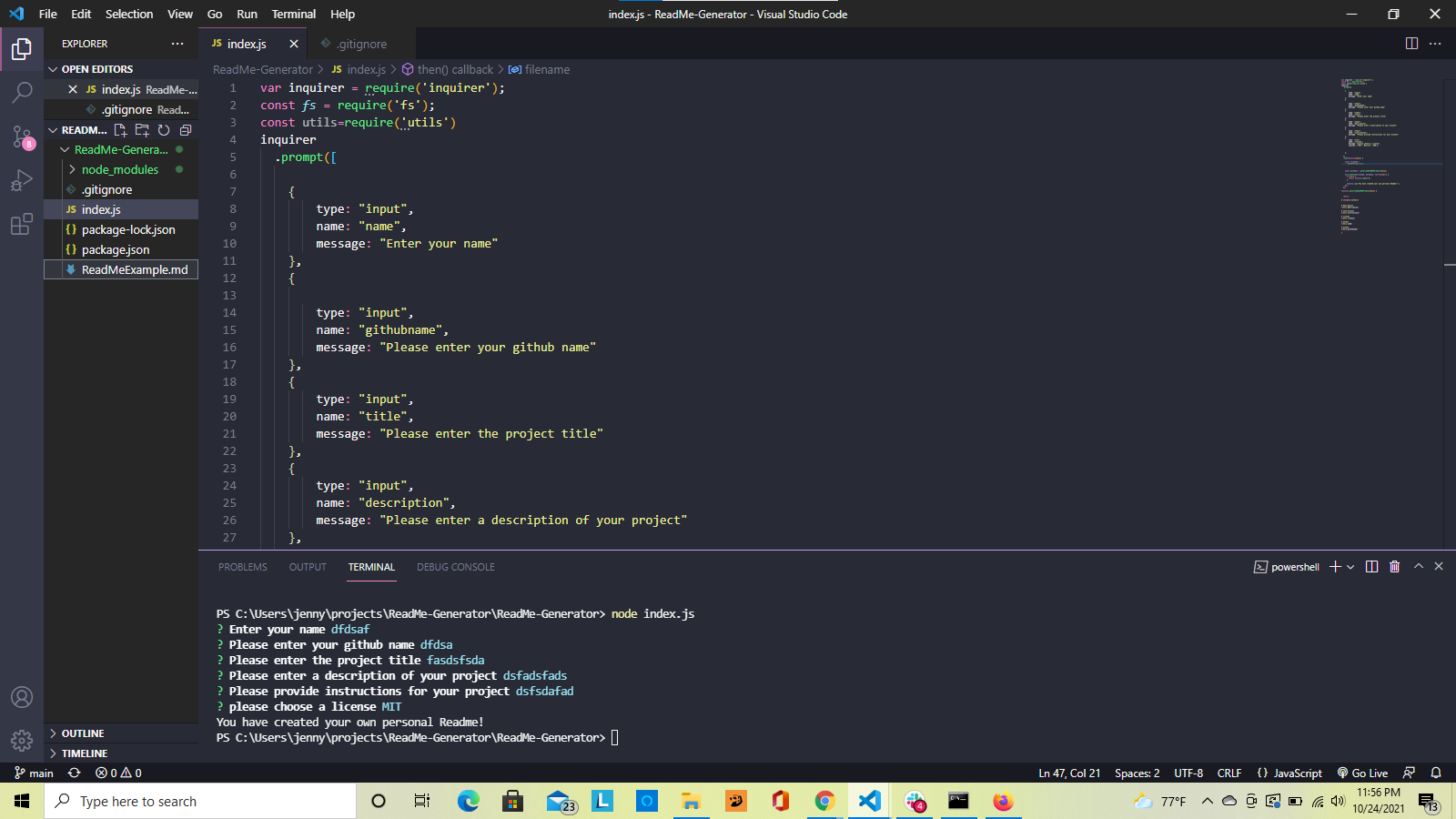 GitHub - jendevane/ReadMe-Generator