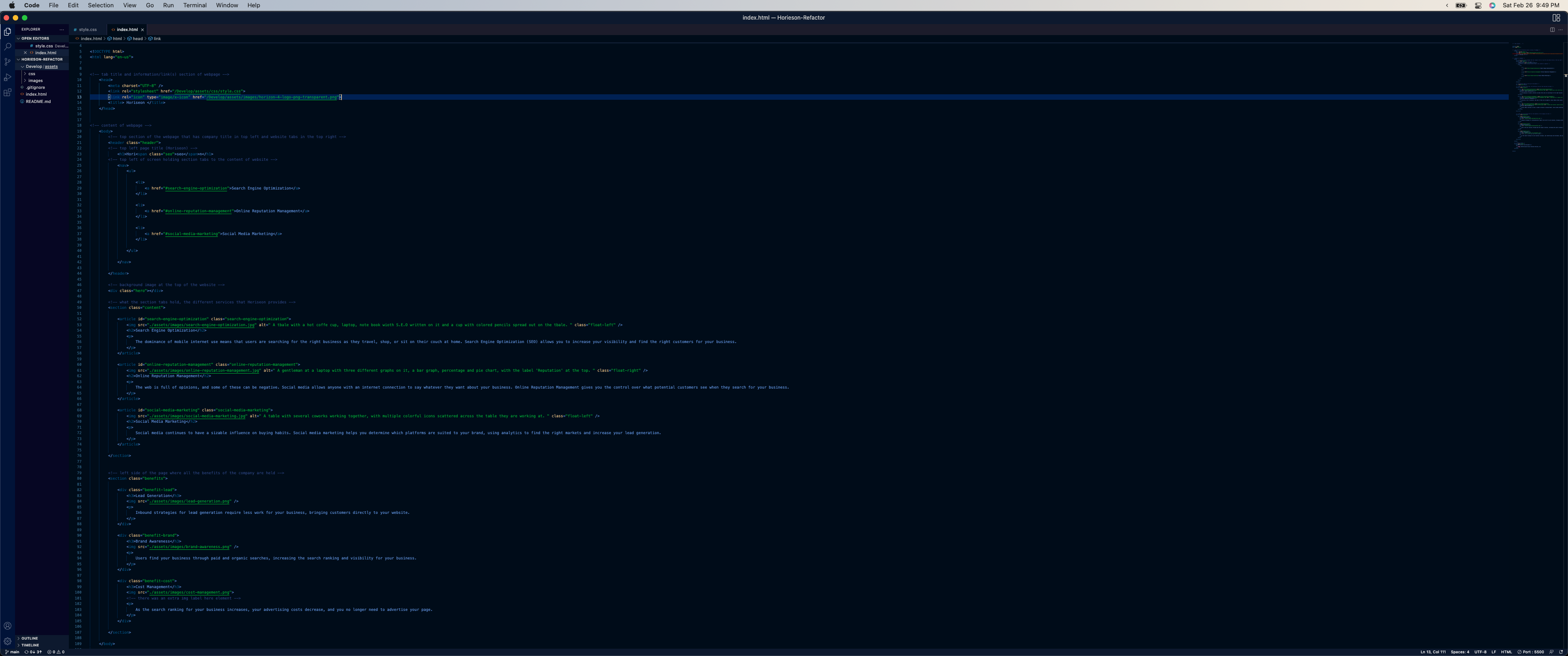 GitHub - Casres/Horiseon_Repository
