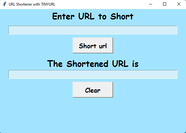 Github Temkung007python Urlshorteners Tkinter Using Module Pyshorteners Tkinter 
