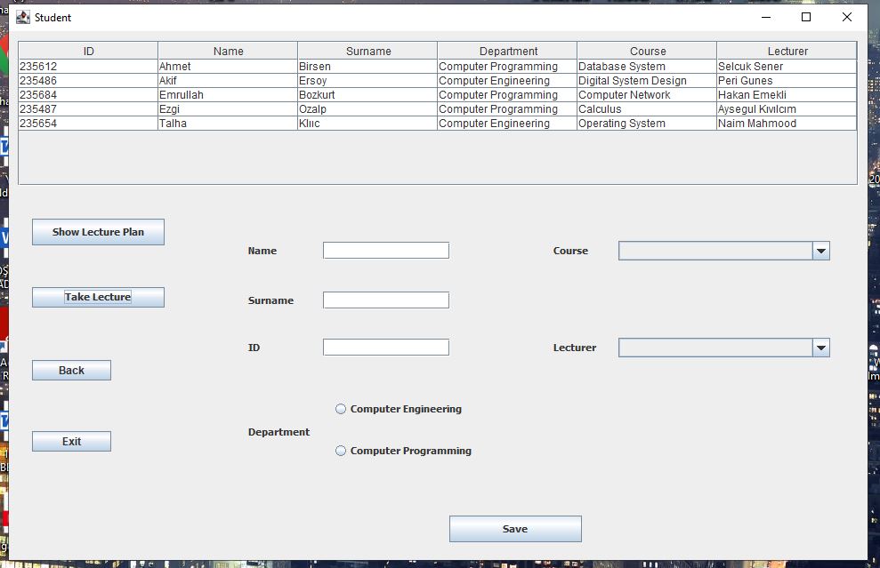 Github Ahmetbirsenschool App School App Using Java Swing Dbconnector And Mysql 