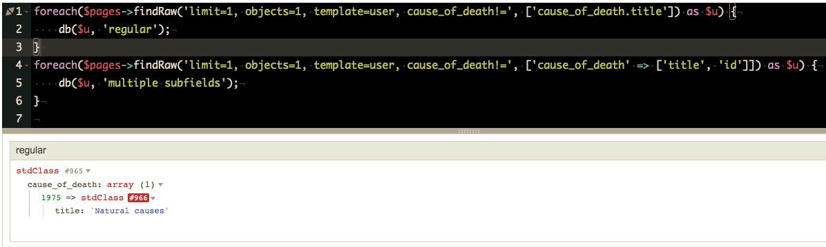 Possible findRaw() bug with multiple subfields option · Issue #1511 · processwire/processwire ...