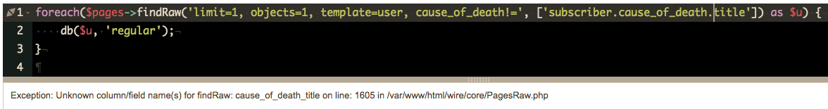 Possible findRaw() bug with multiple subfields option · Issue #1511 · processwire/processwire ...