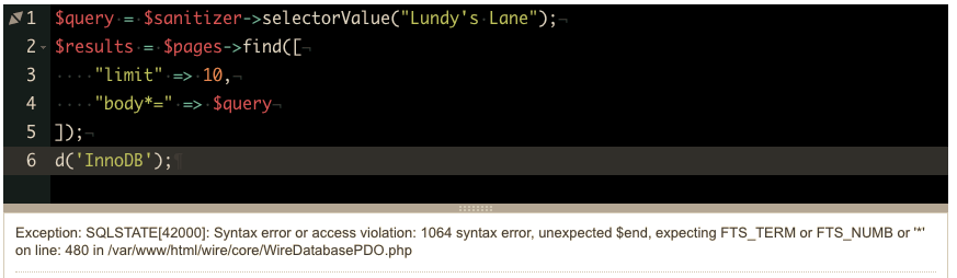 Sql Error When Finding Pages With Full Text Search On Innodb · Issue 190 · Processwire