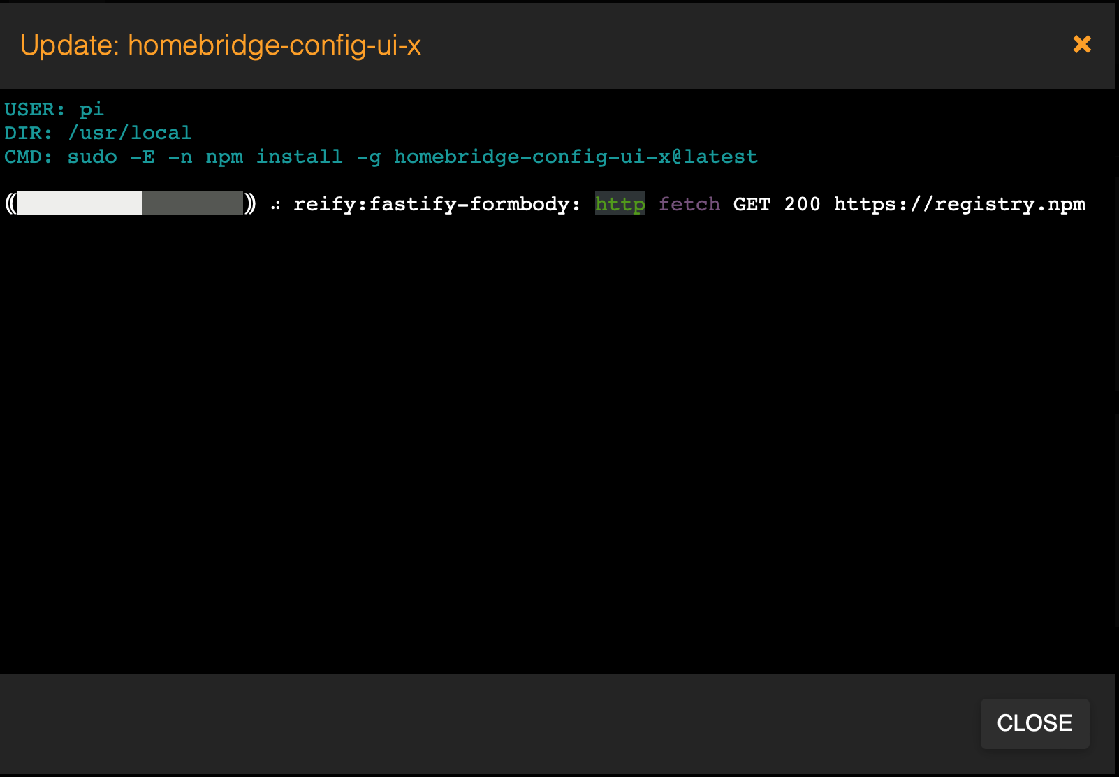 update stuck · Issue #1254 · homebridge/homebridge-config-ui-x · GitHub