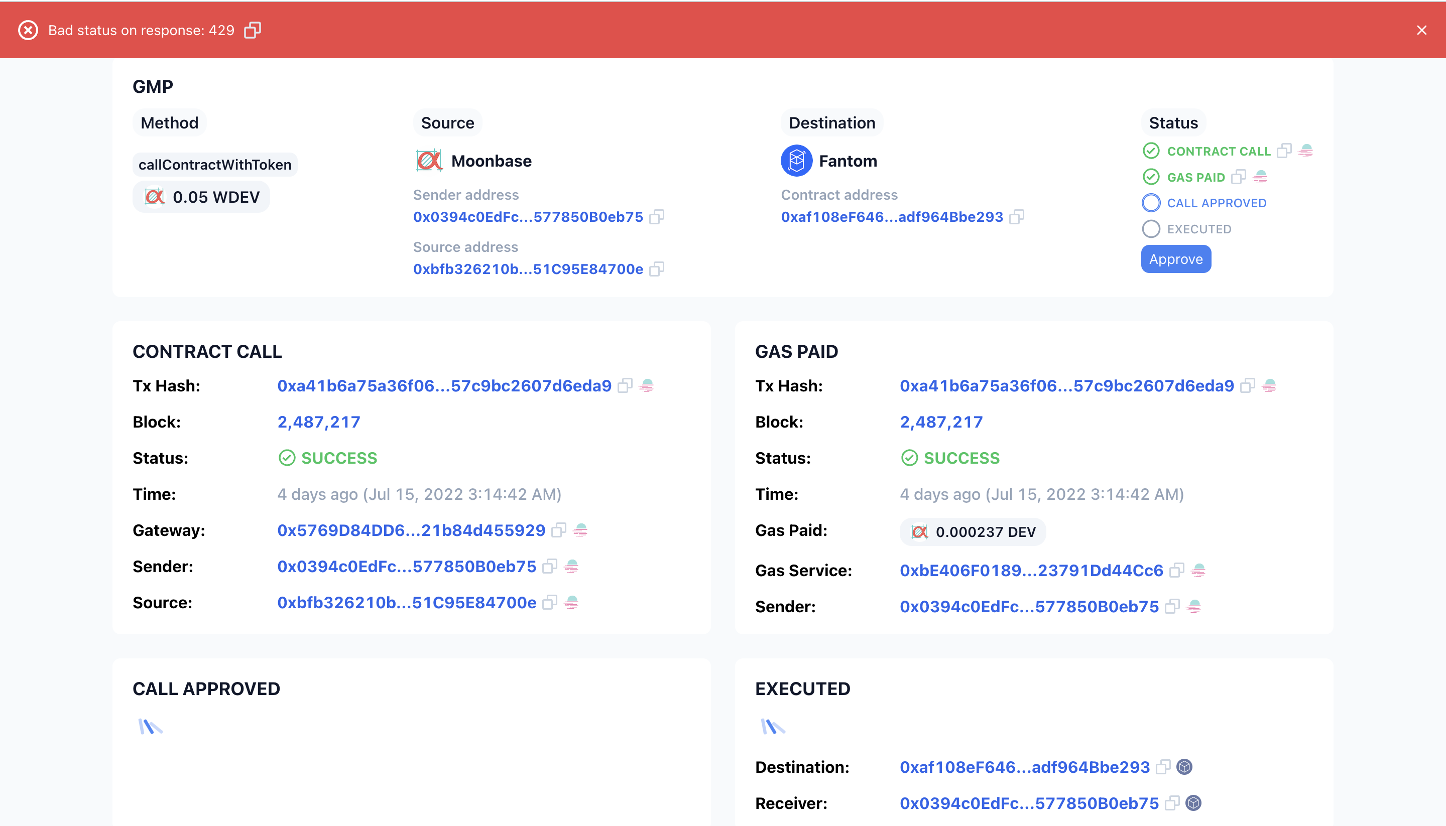 provide more error message description (if possible) · Issue #110 · axelarnetwork/axelarjs-sdk ...