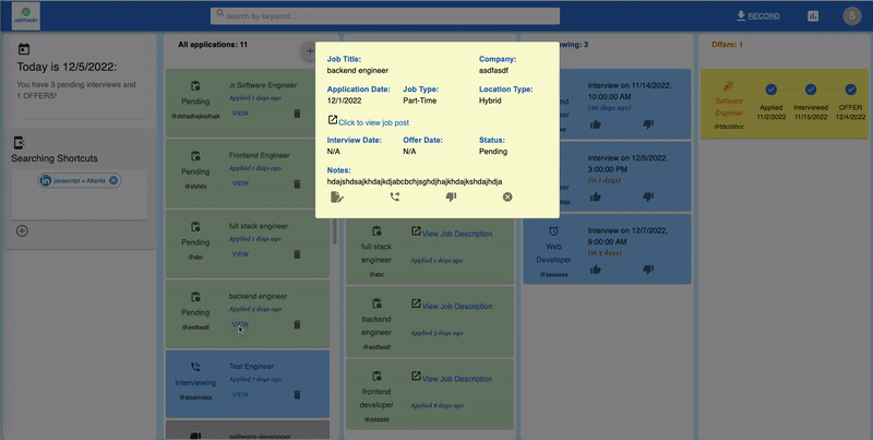 GitHub - sdhlyhb/mvp-JobTrackr: a lightweight single-page web app to help job hunters manage and ...