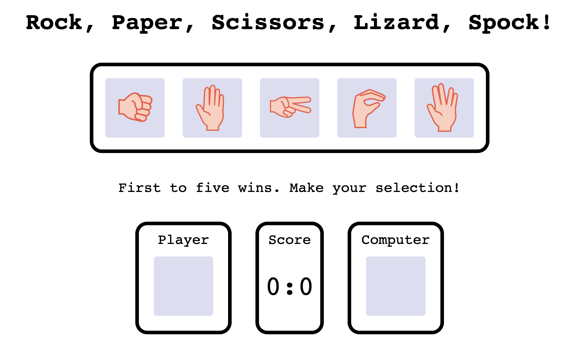 GitHub - justinakliu/Rock-Paper-Scissors-Lizard-Spock: A twist on the ...