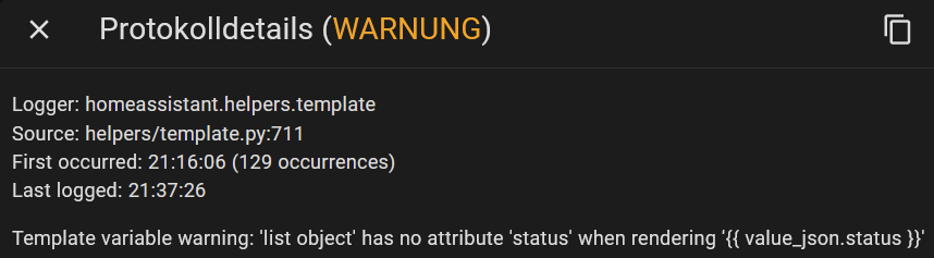 Template Variable Warning List Object Has No Attribute Status When