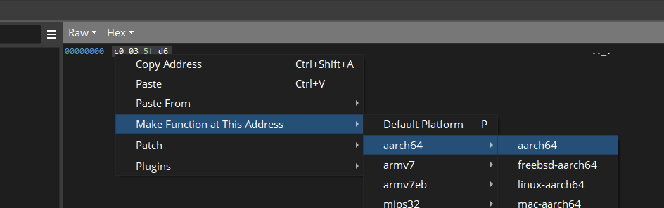 Create function hotkey dialog does not allow selecting a platform abi or os · Issue #2899 ...