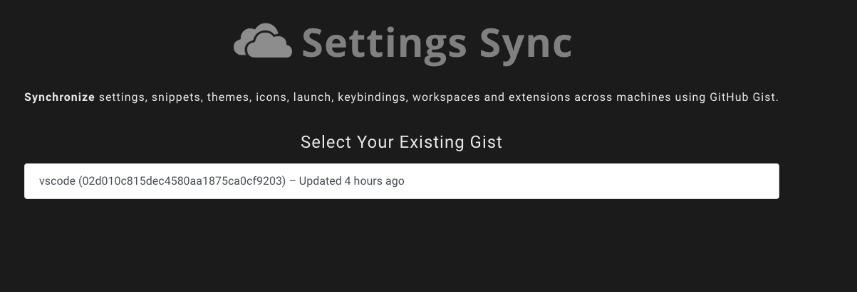 sync:invalid gist id · Issue #991 · shanalikhan/code-settings-sync · GitHub