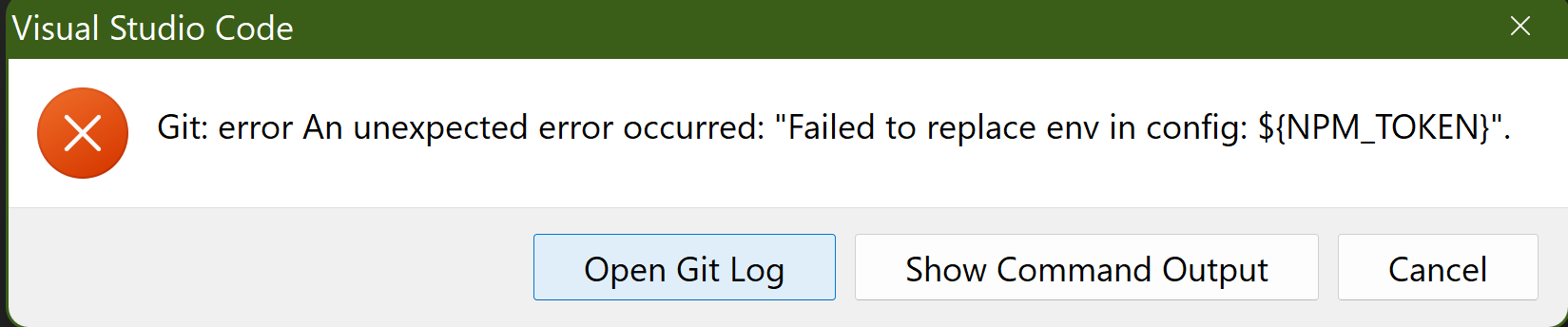 Git integration for committing not loading environment variables ...