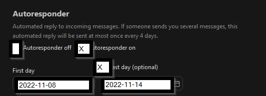 Autoresponder Doesnt Stop After The Last Day Set · Issue 7614 · Nextcloudmail · Github 2140