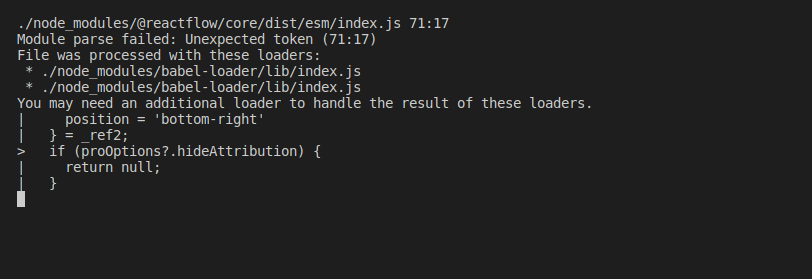 With Webpack Build Error for React Flow V11 · Issue #2843 · xyflow ...