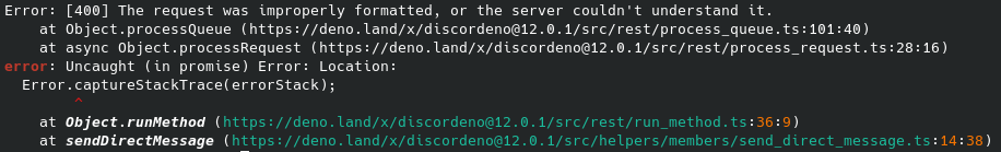 Successfully reply to a DM message, yet Discordeno throw Error: [400] · Issue #1103 · discordeno ...