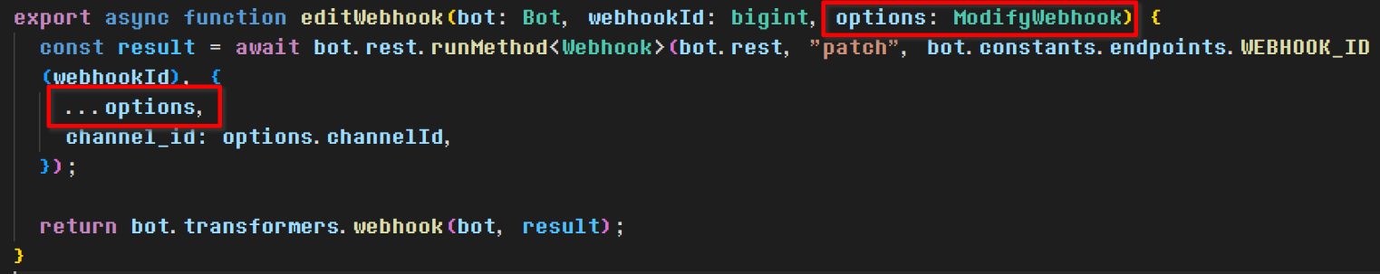 Dont use spread here · Issue #1935 · discordeno/discordeno · GitHub