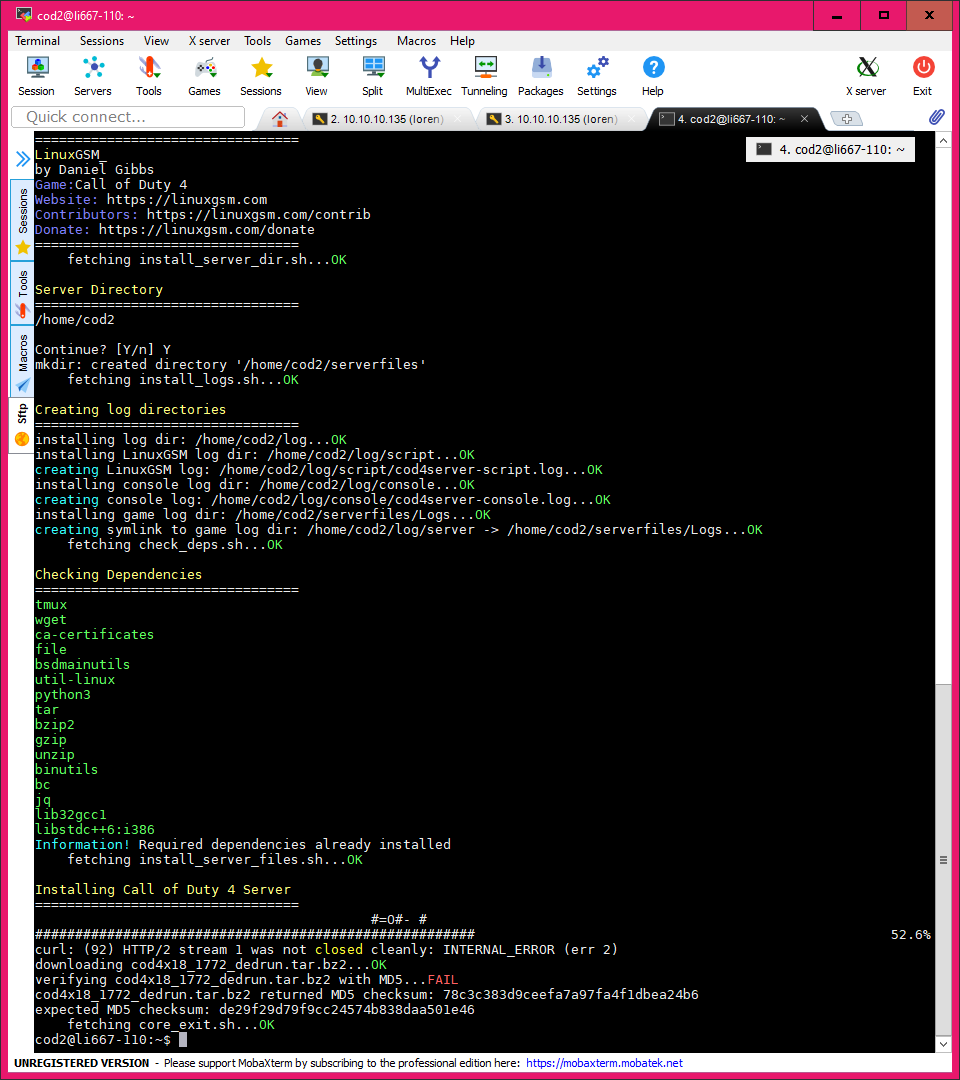 Linuxgsm Download servers failed downloads for cod4server. · Issue #2602 · GameServerManagers ...