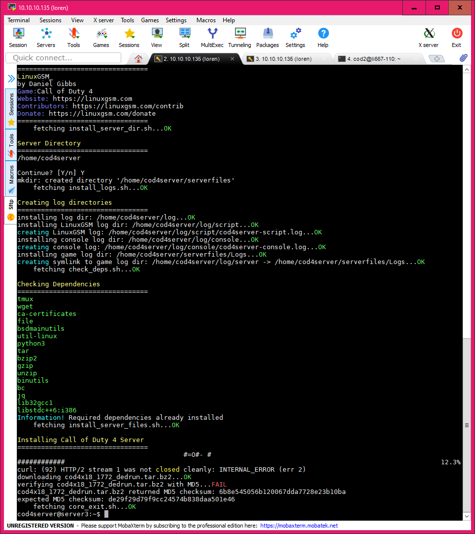 Linuxgsm Download servers failed downloads for cod4server. · Issue #2602 · GameServerManagers ...