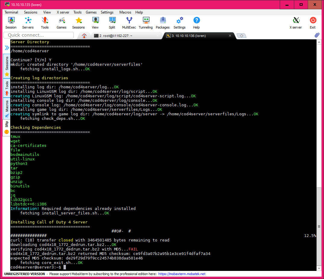 Linuxgsm Download servers failed downloads for cod4server. · Issue #2602 · GameServerManagers ...