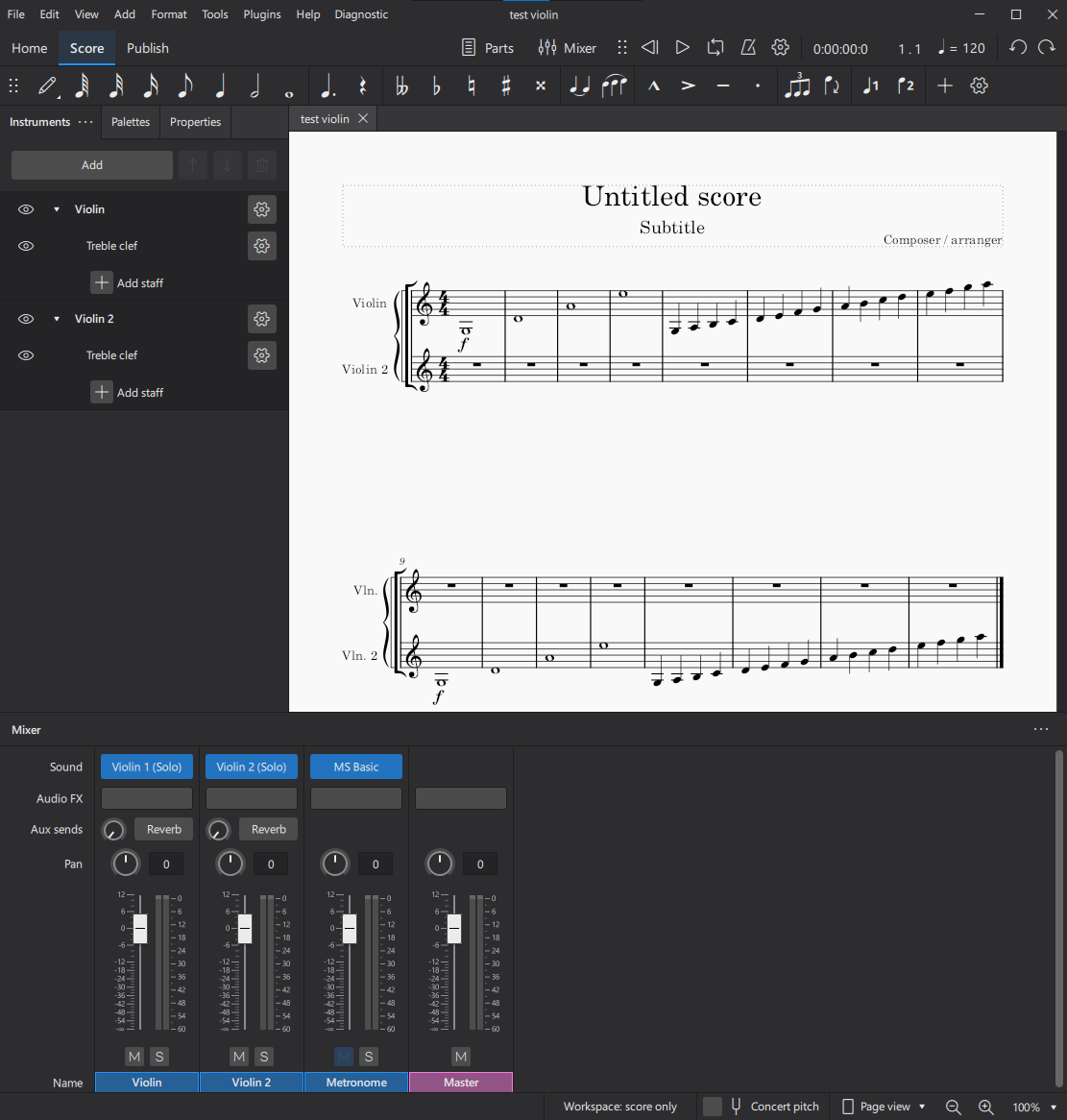 Violin solo 1 and 2 sound weird (as if 2 sounds are playing at once) · Issue #19355 · musescore ...