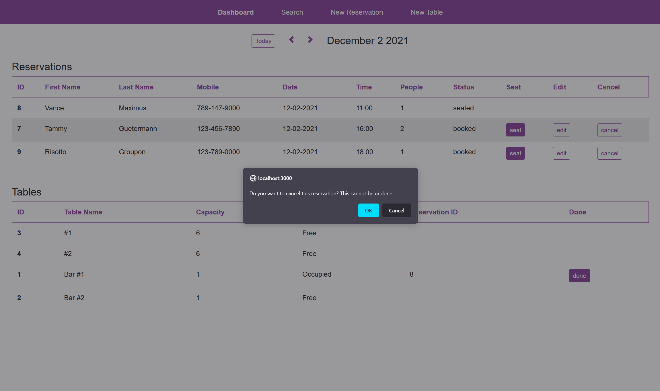 GitHub - dantebhang/Restaurant-Reservation-System