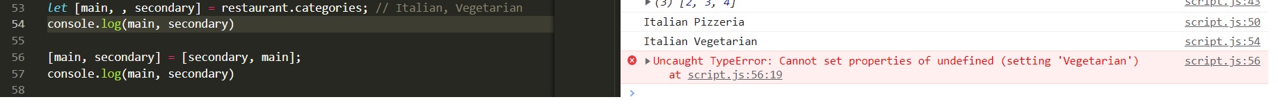 Error when log variables into console, before array destructuring · Issue #144896 · microsoft ...