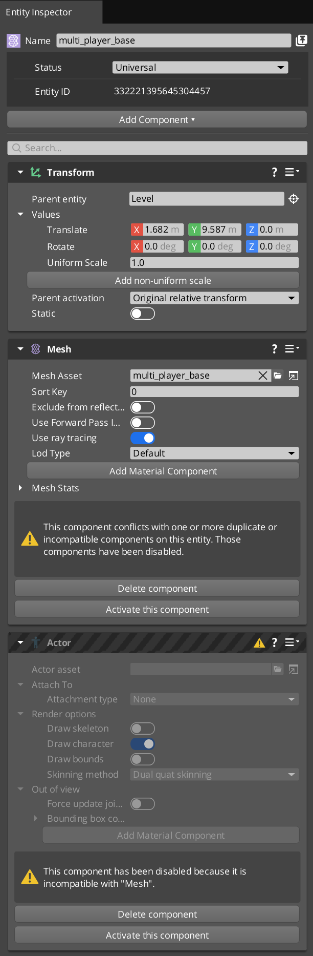 Feature Request: Motion component adding other components and default properties are unclear ...