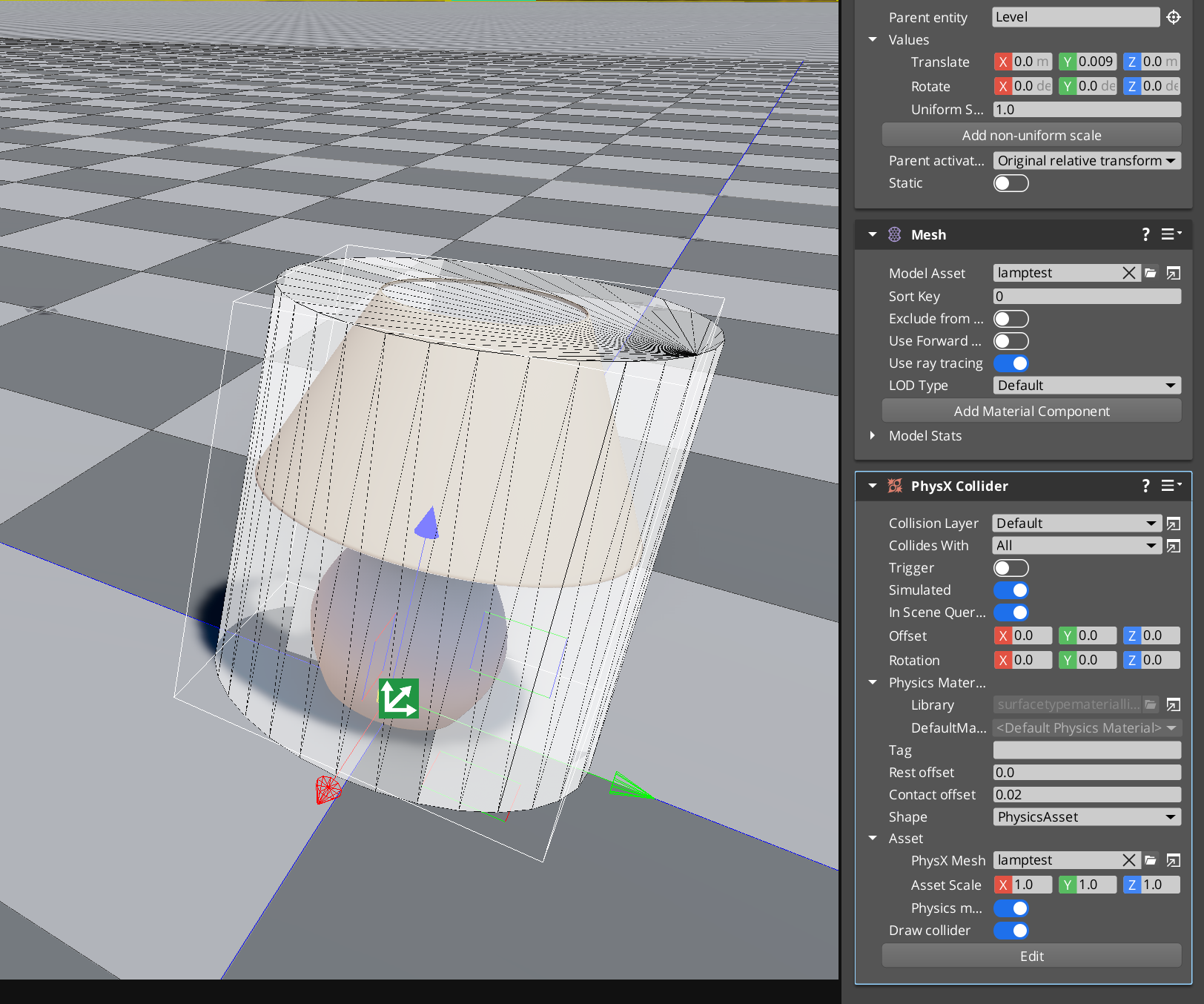 Feature Request - Entity Collider PhysicsAsset visualization for when shape property is set to ...