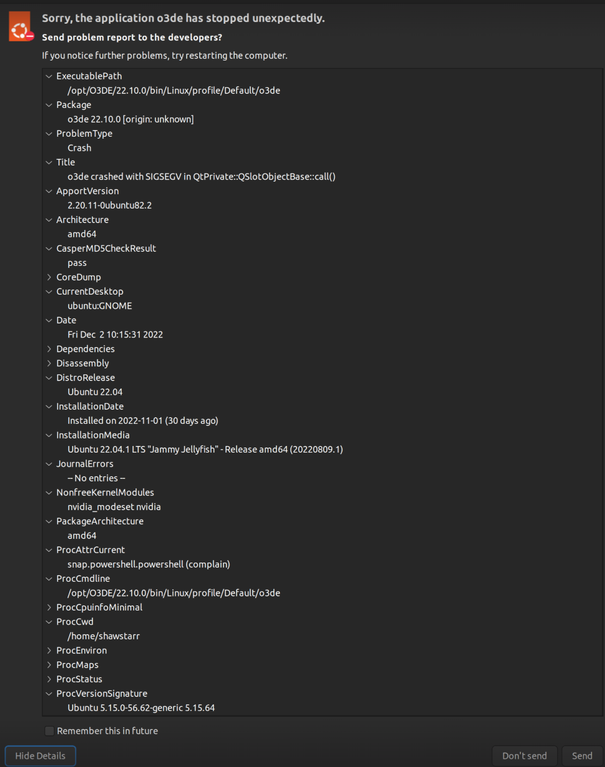 O3DE Linux DEB Binary - Project Manager Crashes · Issue #13504 · o3de/o3de · GitHub