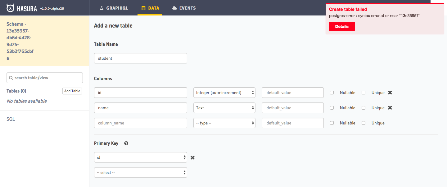 Schema Name Cannot Be Uuid · Issue 837 · Hasuragraphql Engine · Github