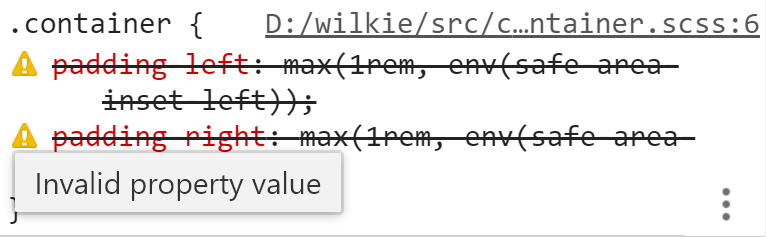 env(safe-area-inset-right) is not a number for 'max' · Issue #141 · armin-pfaeffle/sass ...