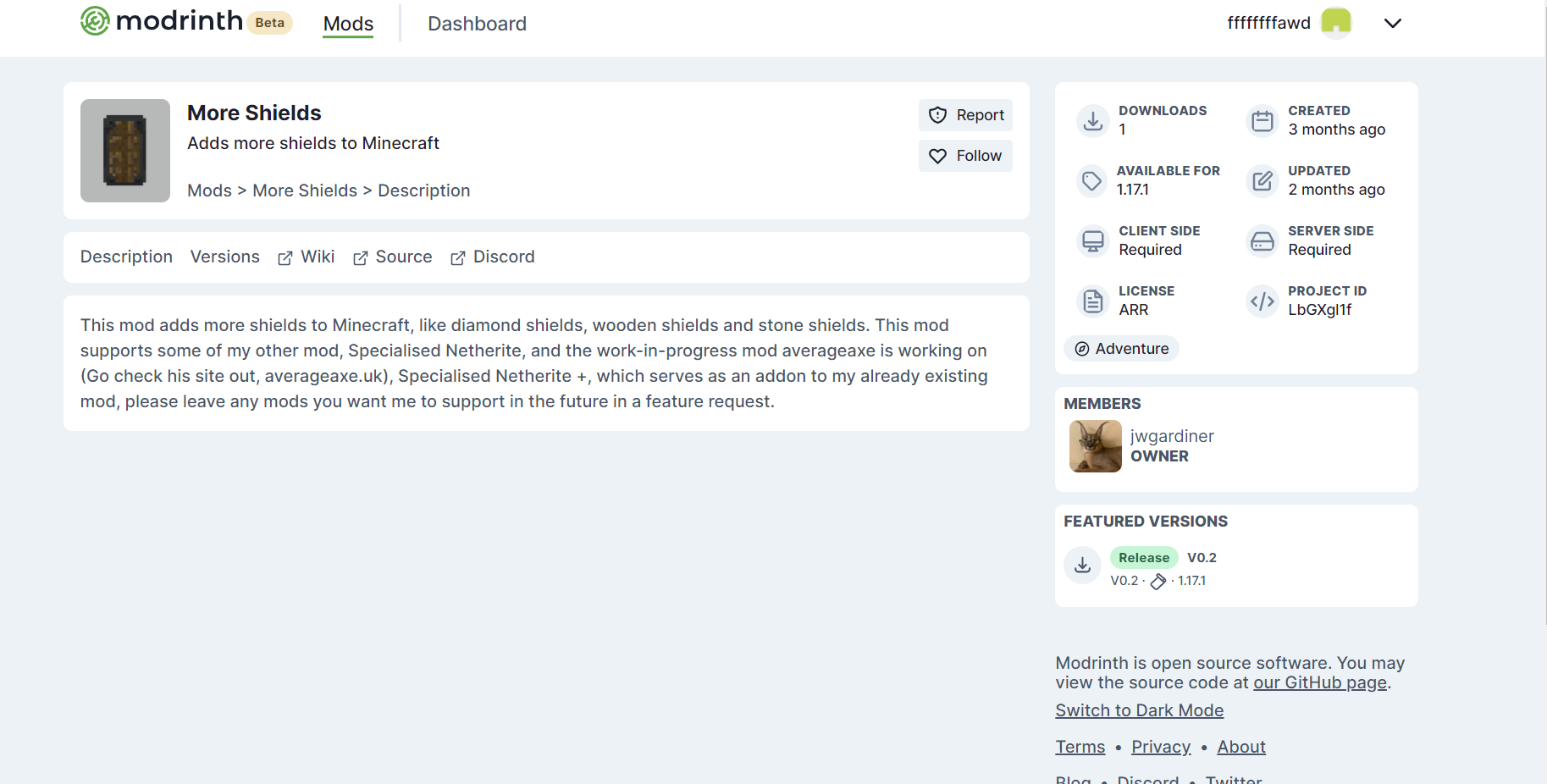 [Bug] 用modmanager更新Fabric Shield API时更新错误，更新至了More Shield。 · Issue #69 ...