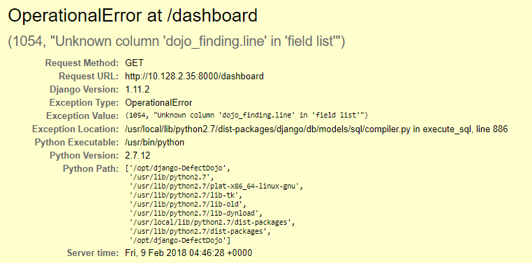 Defectdojo Failed After Using Latest Docker Image · Issue 468 · Defectdojo Django Defectdojo
